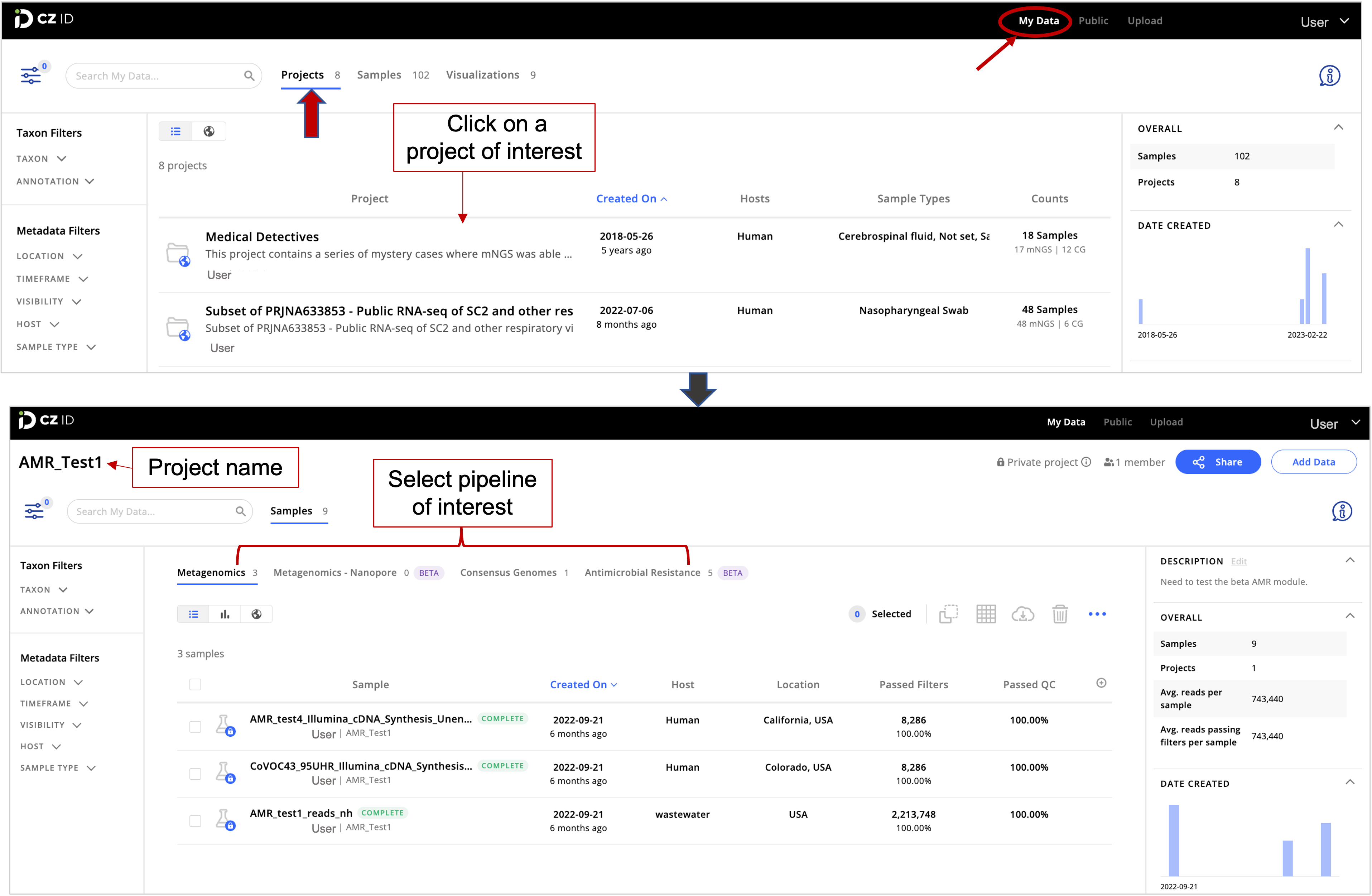 Sort, Filter & Search Data – CZ ID Help Center