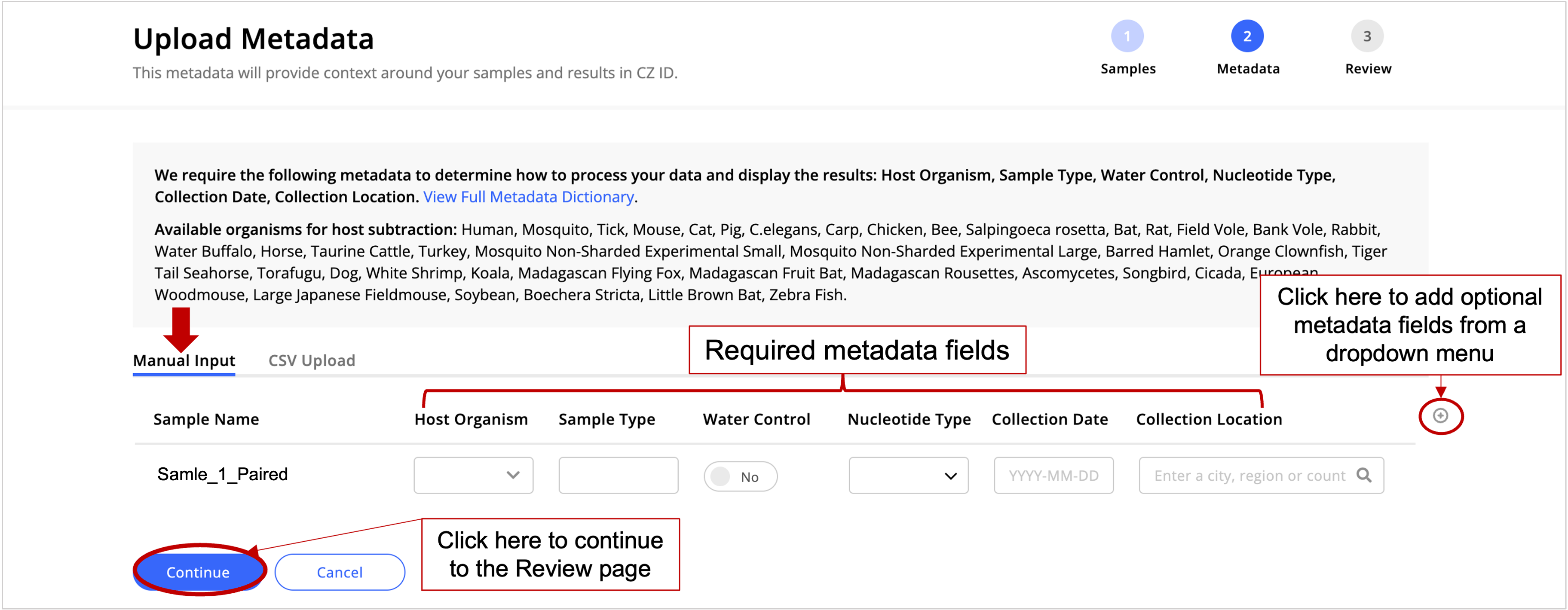 Upload Viral Genome Data through the Web App – CZ ID Help Center
