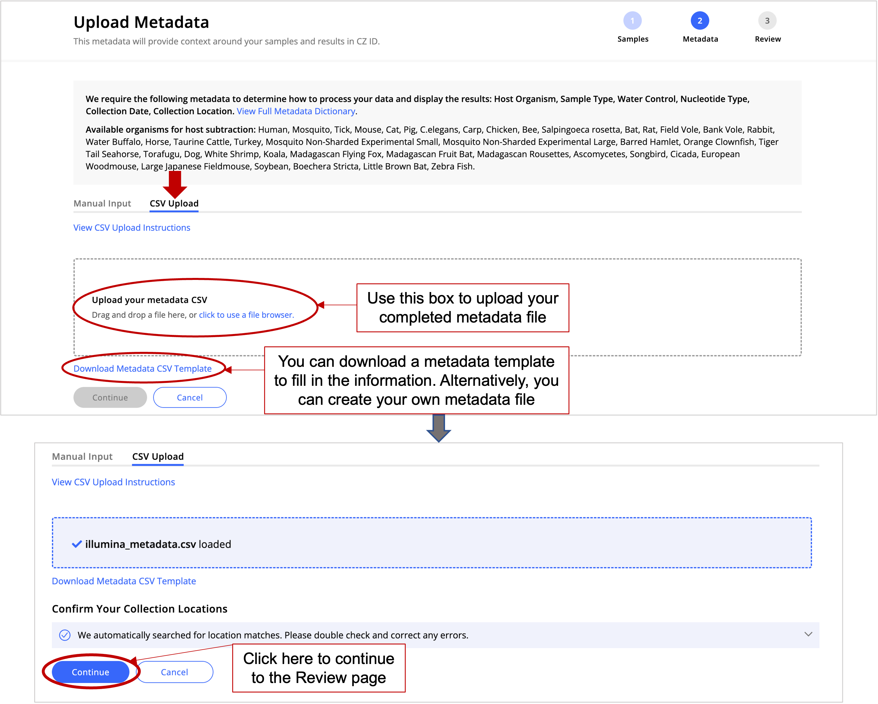 Upload Viral Genome Data through the Web App – CZ ID Help Center