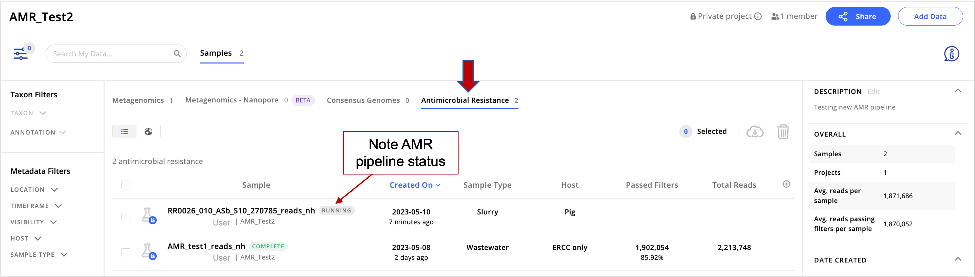 Upload or Select Data for AMR Analysis – CZ ID Help Center