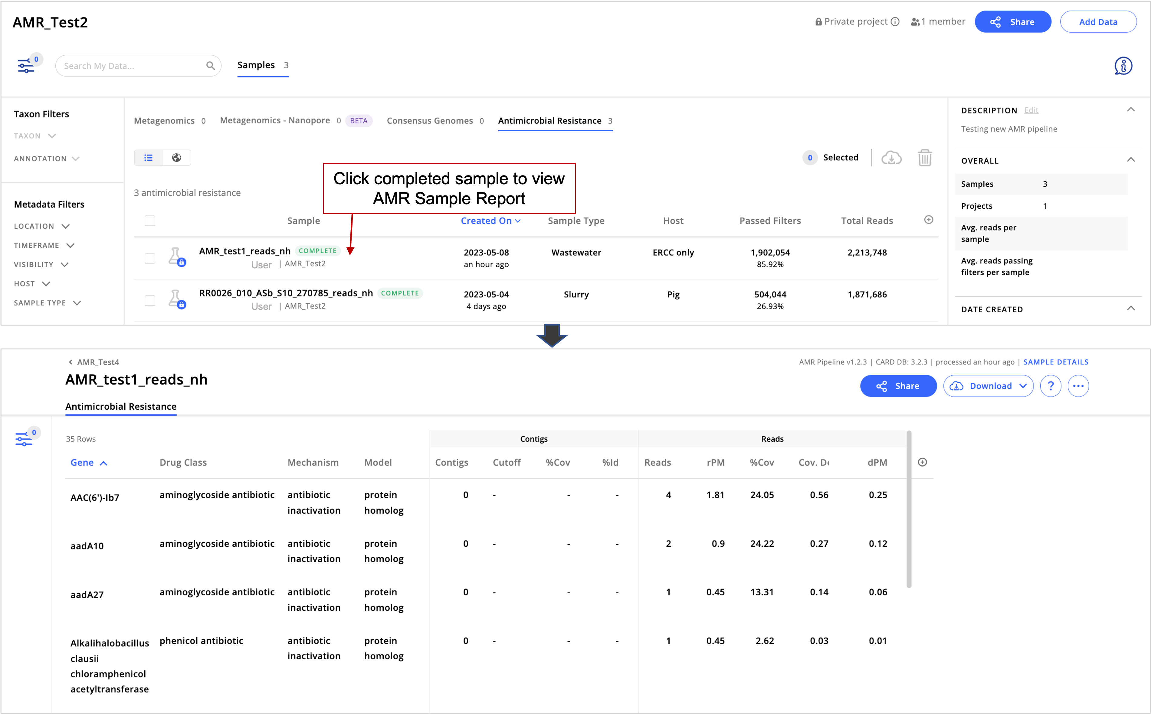 Upload or Select Data for AMR Analysis – CZ ID Help Center